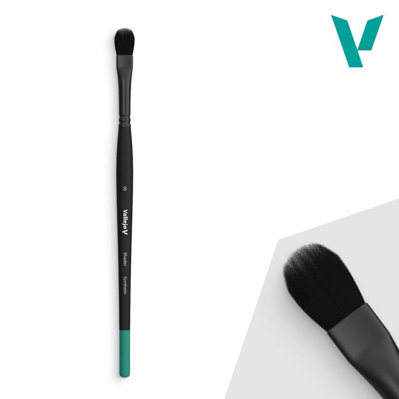 Кисточка Vallejo Shader Flat Synthetic Brush No. 8