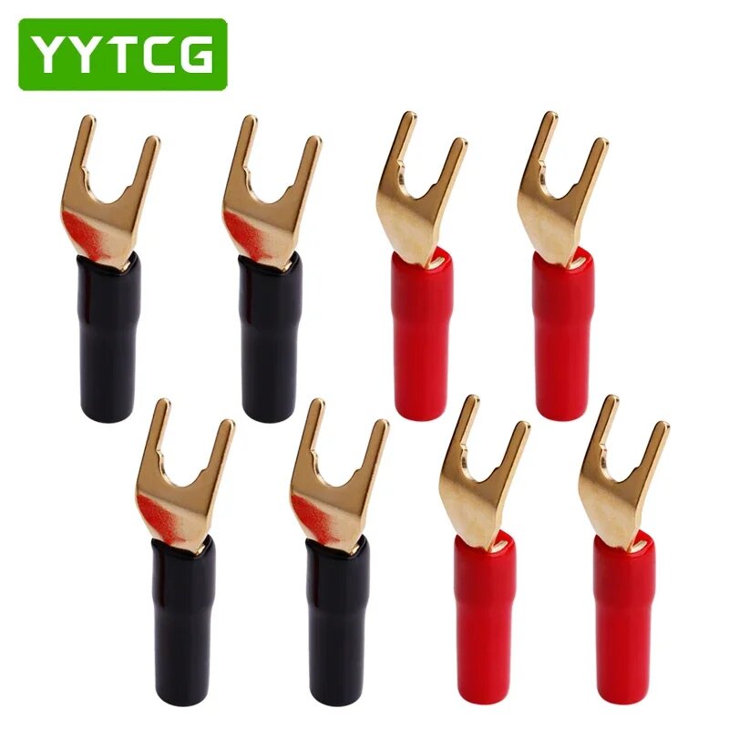 YYTCG Позолоченные медные банановые разъемы U/Y 8 шт.