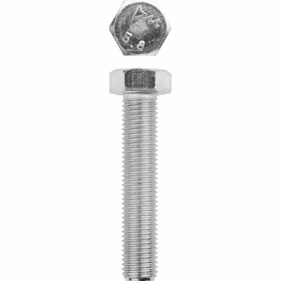 Болт ГОСТ 7798-70 Зубр M16 x 80 мм, 5 кг, кл. пр. 5.8, оцинкованный, 303080-16-080