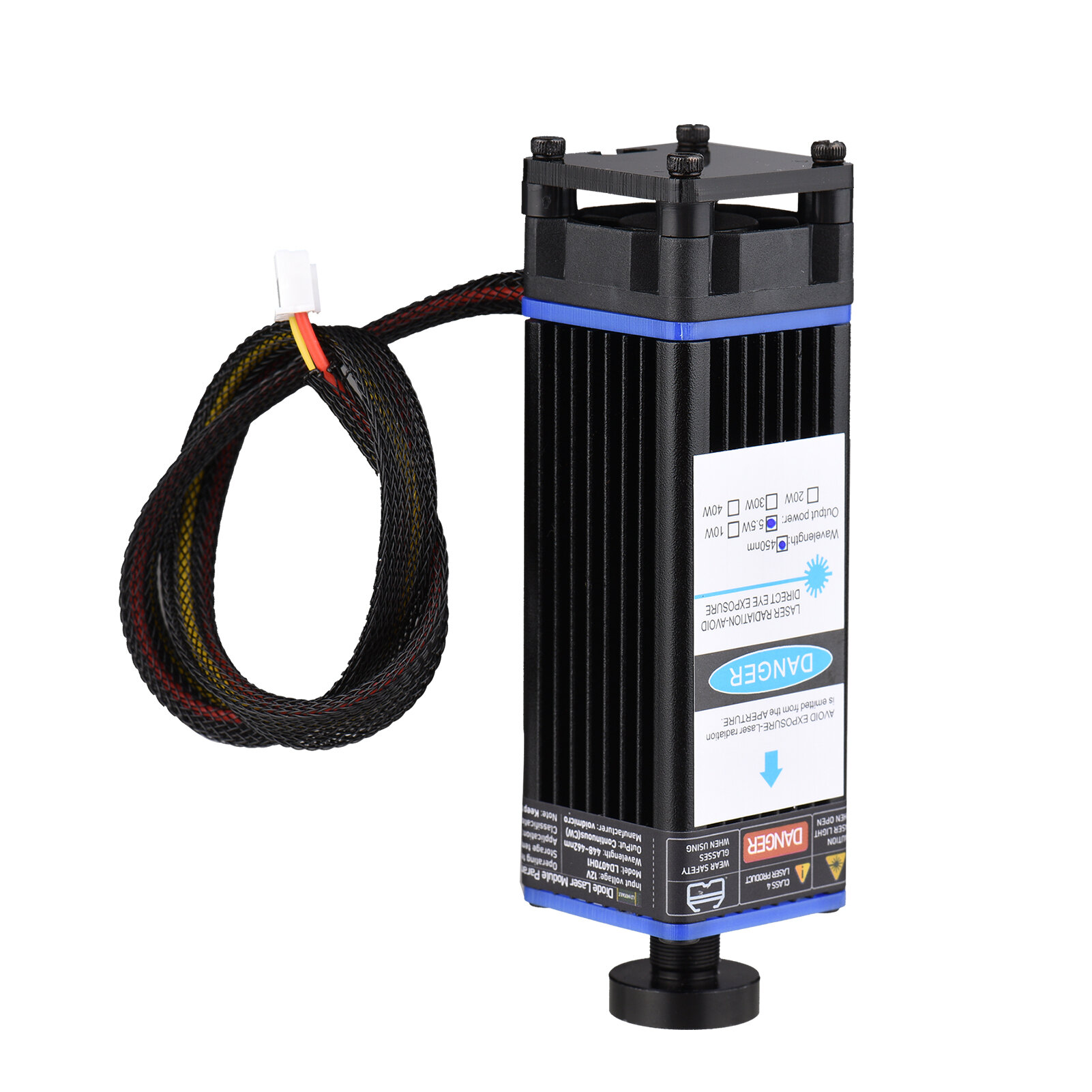 Алюминиевый модуль лазерной головки, 450 нм 5.5 Вт, регулируемый фокус