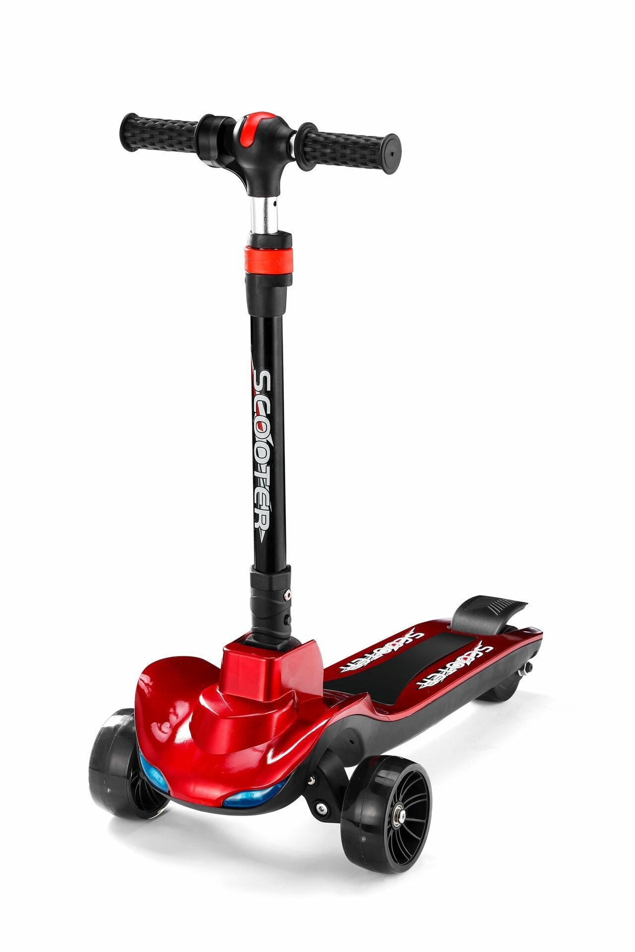 Электросамокат, Складной, заряжаемый, с музыкой Bluetooth, литиевый аккумулятор, красный