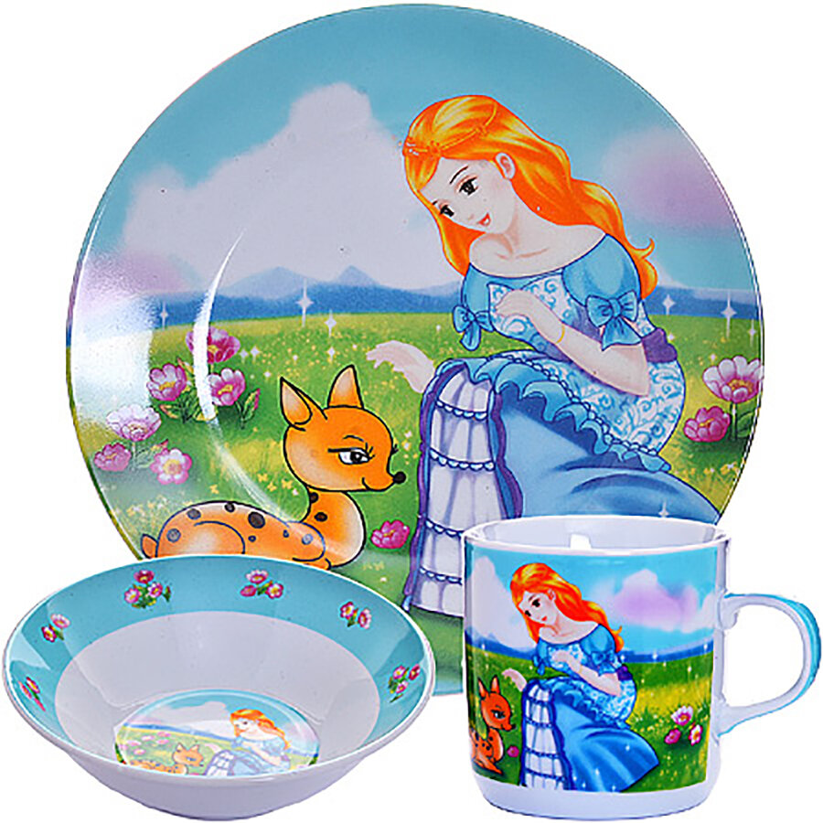 Набор детской посуды Принцесса 3 предмета Loraine, фарфор