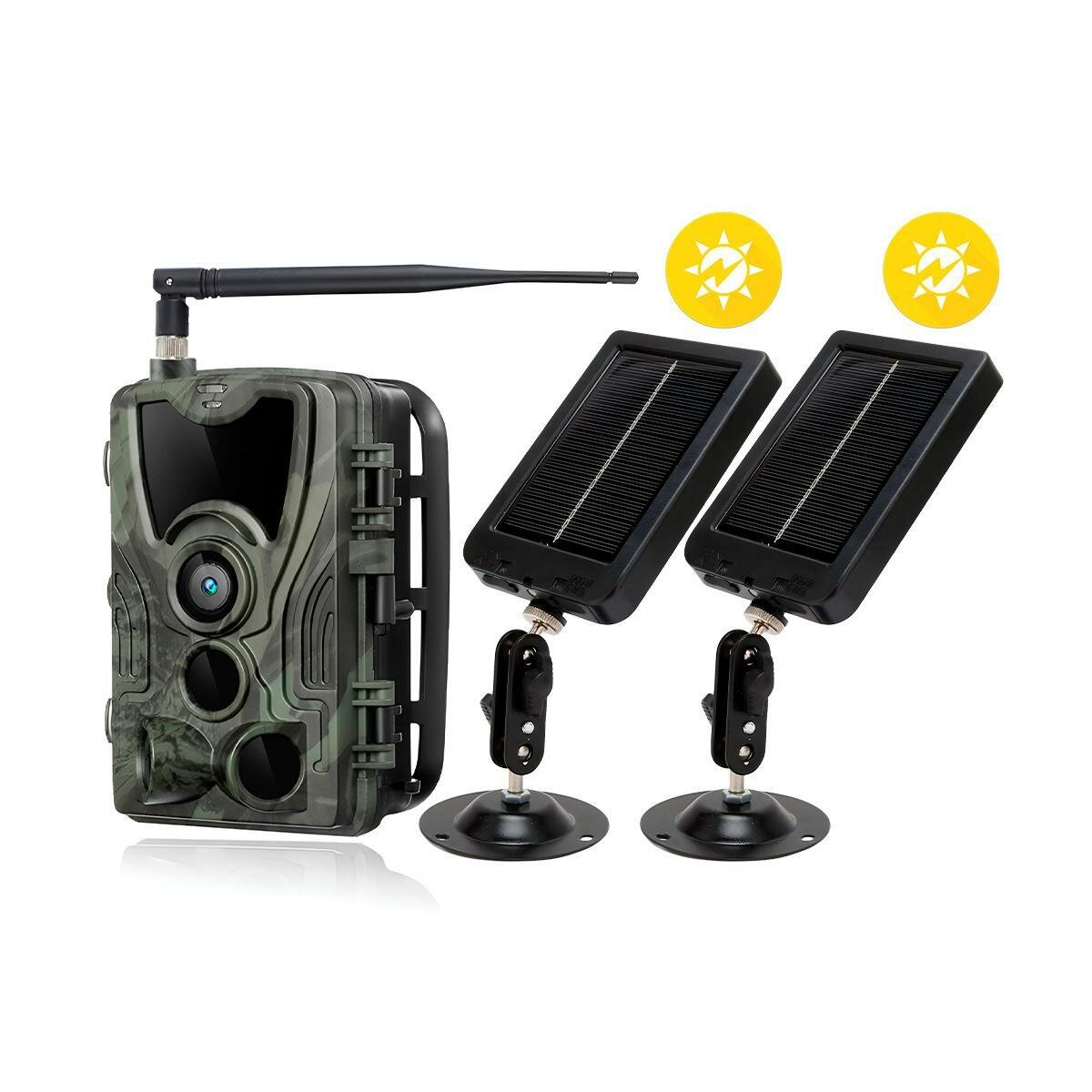 3G/4G фотоловушка для дачи Филин HC-801G (4G-NEW) (M55968NA) плюс ДВЕ солнечные панели «SP-06» - лесная камера на солнечных батареях. Фотоловушка дл