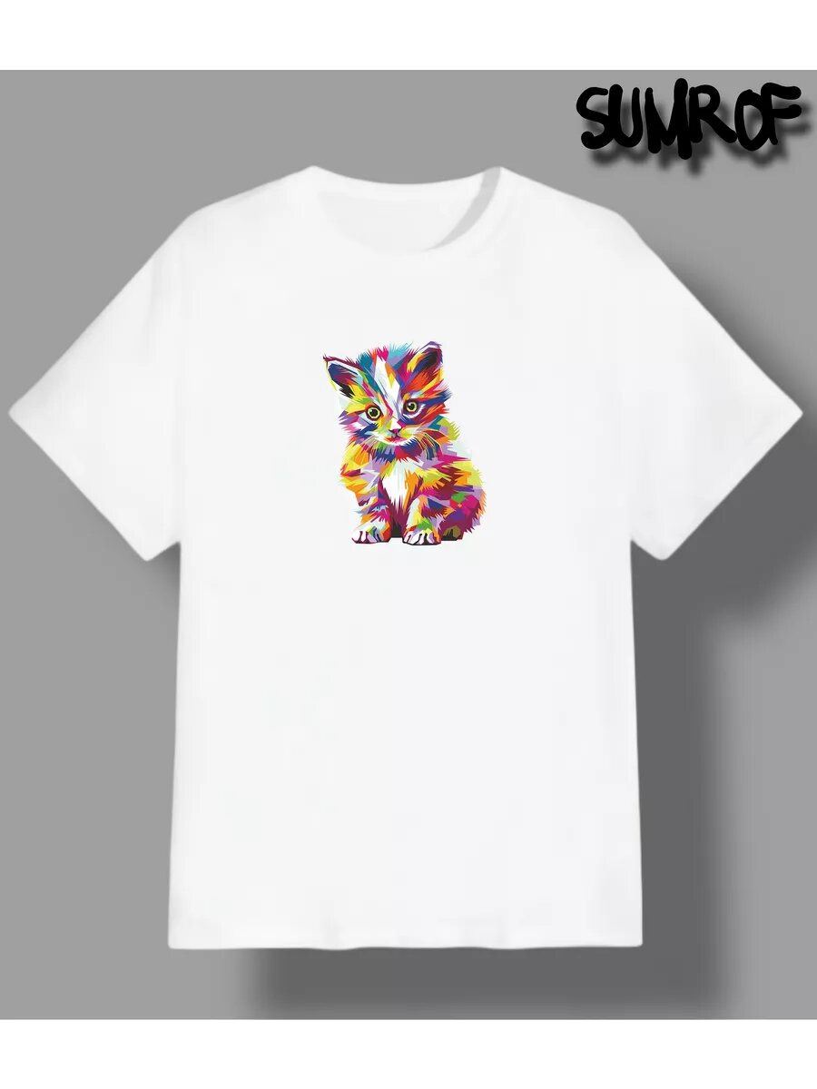 Футболка Zerosell котик в красках