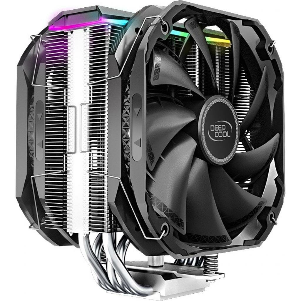 Кулер для процессора Deepcool AS500 PLUS S-1700, TDP 220W, ARGB, черный/серебристый (R-AS500-BKNLMP-G)
