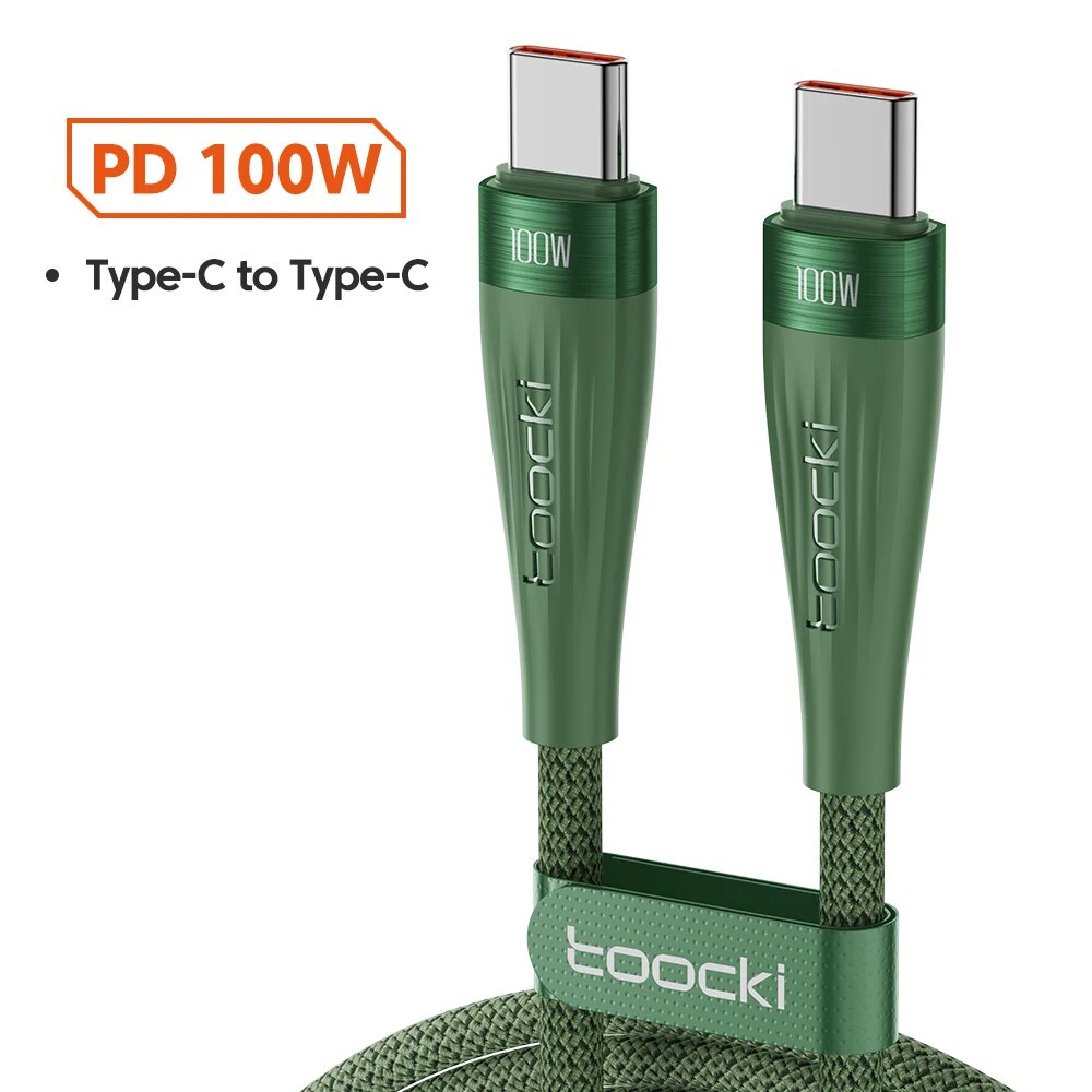 Toocki USB C - USB C кабель 100W Green 1m