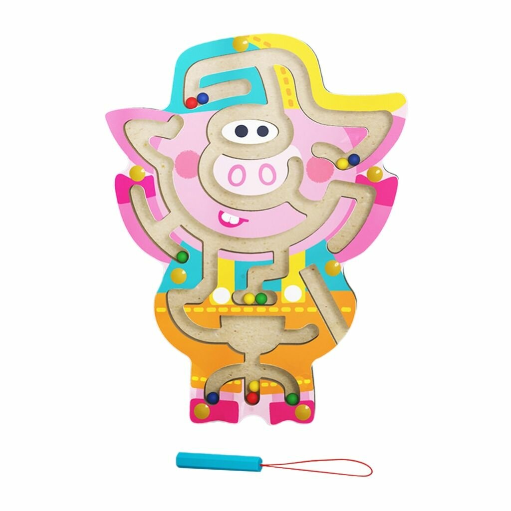 Портативный магнитный лабиринт с животными-головоломками для детей, развивающая игрушка раннего обучения, мультяшные ходячие бусины,