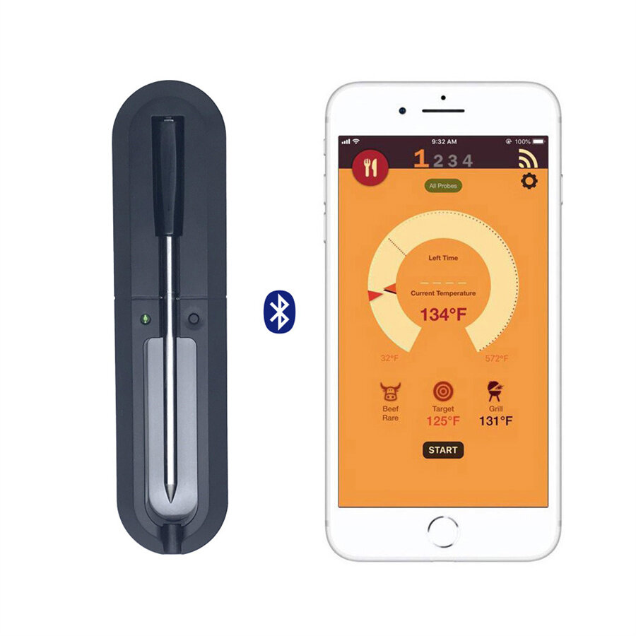 Беспроводной Bluetooth Умный Мясной Термометр Дальнего Действия Для Цифровой Кухни, Духовой Шкаф Для Приготовления Пищи,