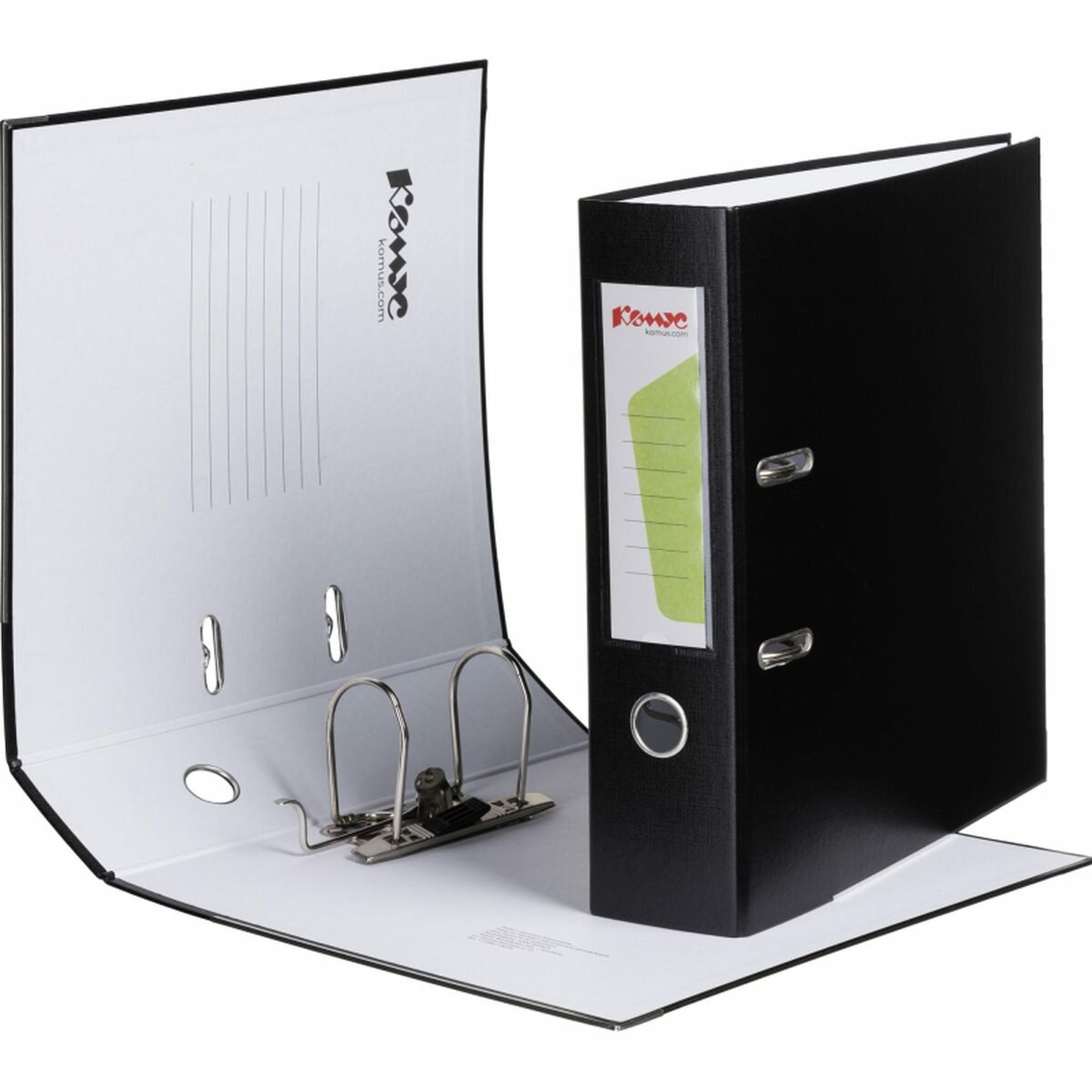 Папка-регистратор Комус Экономи (80мм, А4, до 600л.) черная (1017482)