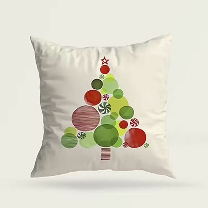 Подушка декоративная Треугольная елка 40х40 велюр