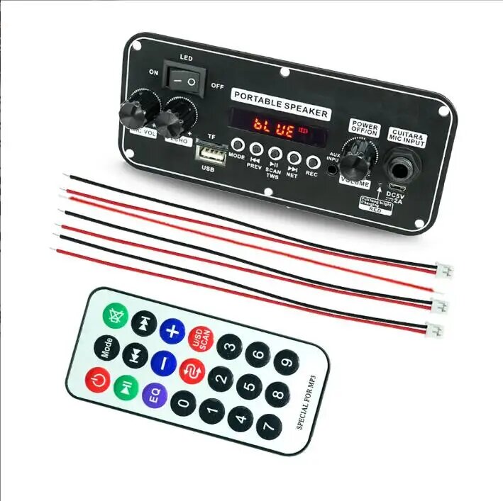Портативная Bluetooth колонка с пультом, цвет: mod with cable remo