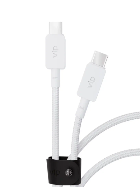 Кабель VLP Nylon Cable Type-C - Type-C 100W 1.2m White (Белый)