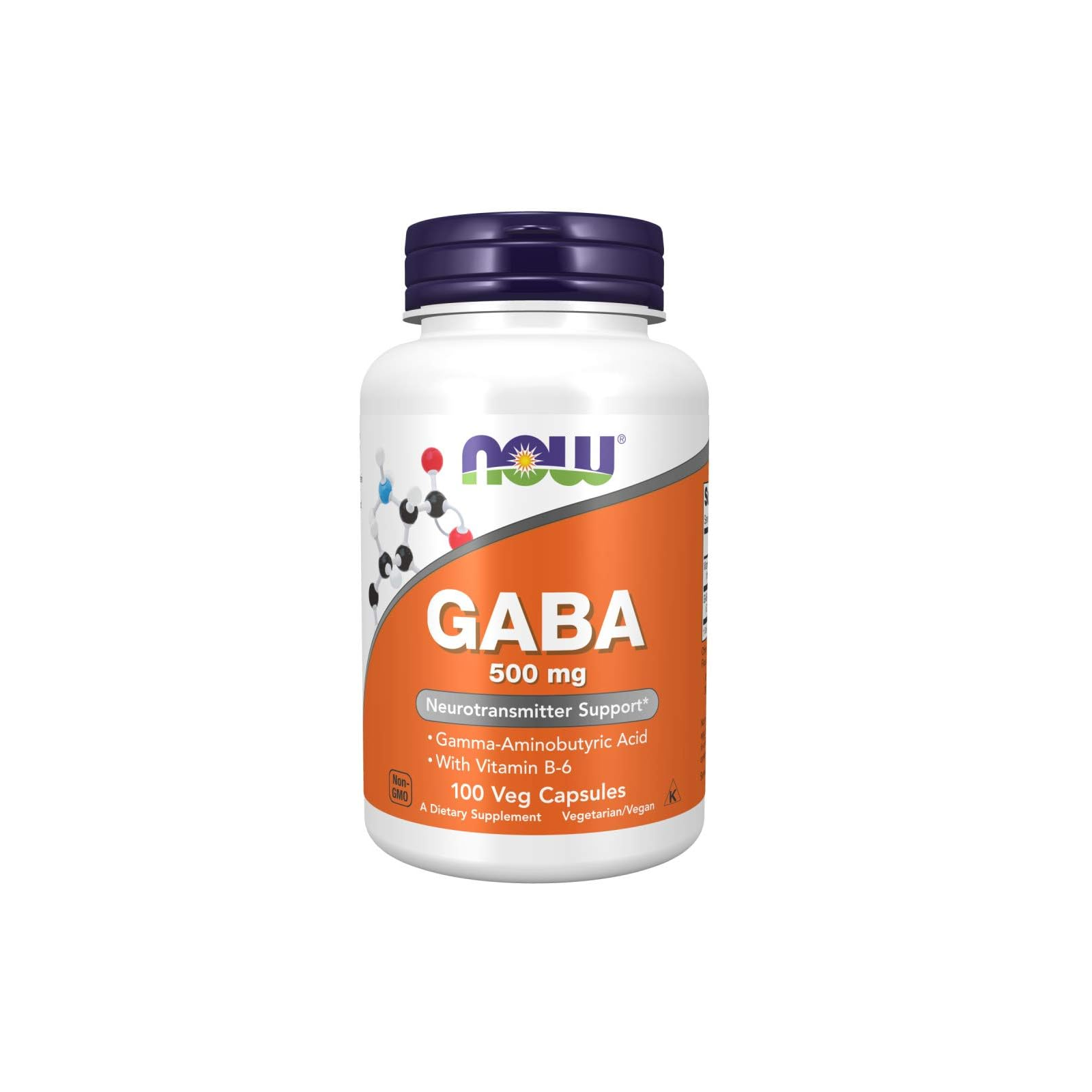 NOW Foods, GABA, Гамма - аминомасляная кислота в капсулах, 500 мг, 100 шт.