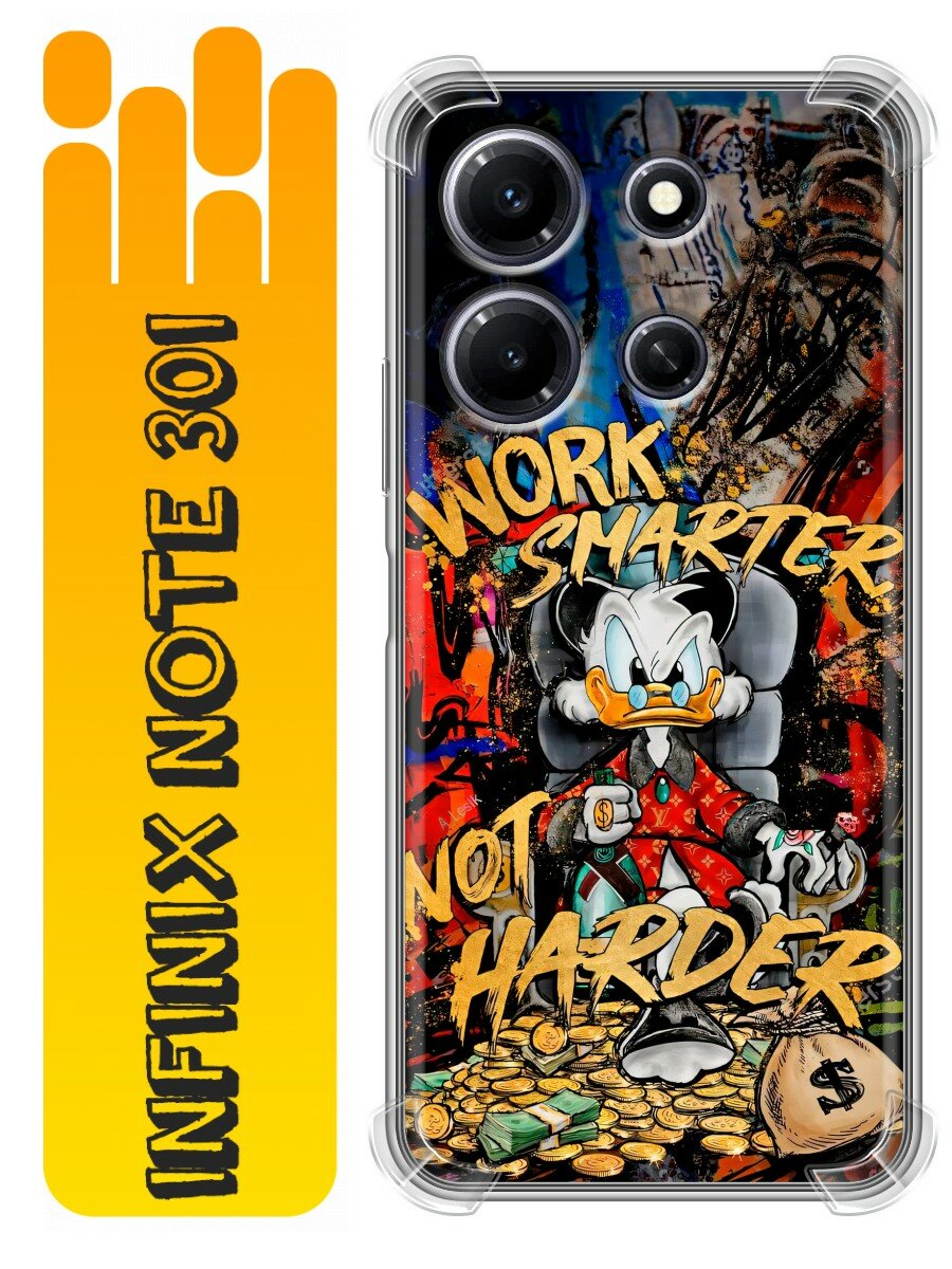 Чехол для Infinix Note 30i 4G с принтом Дональд Дак Деньги (Инфиникс Нот 30i 4G)