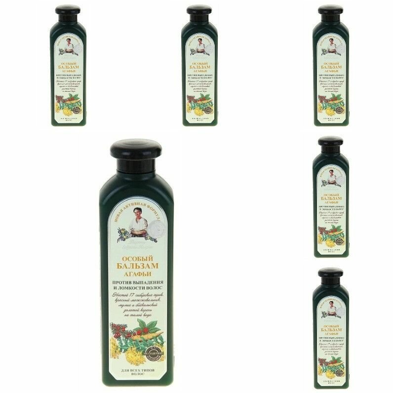 Рецепты бабушки Агафьи Бальзам для волос Особый против выпадения и ломкости 350 мл, 6 шт
