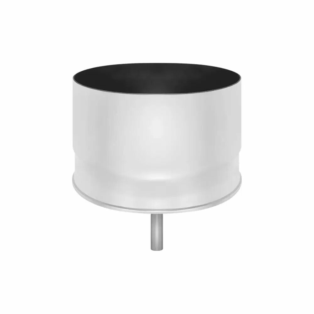 Стакан из нержавеющей стали с конденсатоотводом для дымохода (AISI 430/0,5мм) (115)