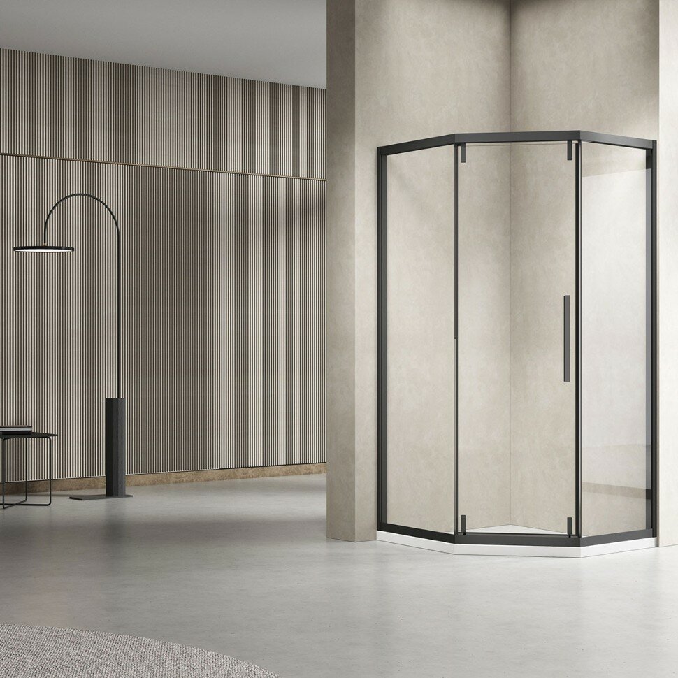 Душевой Уголок Show Vsp1-4sh100clb, 1000*1000, Черный, Стекло Прозрачное