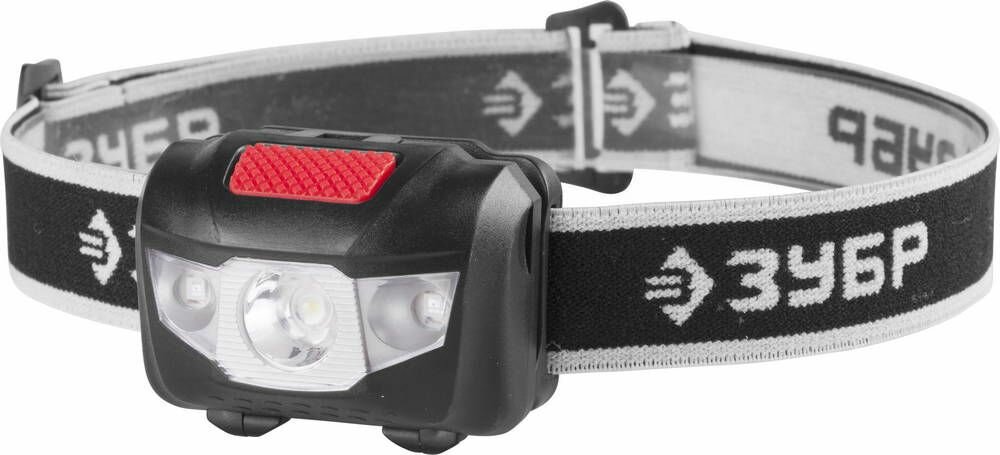 Фонарь светодиодный ЗУБР МХ-250, 3 AAA, 80 Лм, 4 режима, налобный