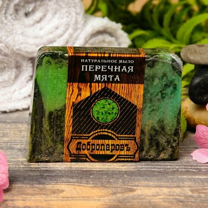Мыло Добропаровъ Натуральное для бани Ментол- мята перечная 80 г