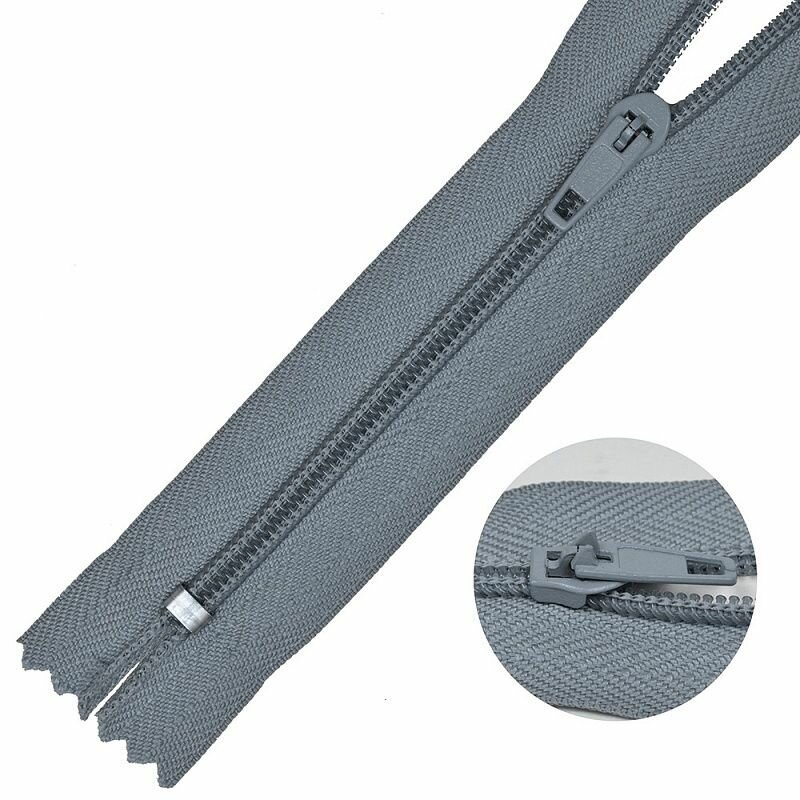 Молния MaxZipper брючная, замок полуавтомат, 20 см, цвет S319, серый, упаковка 100 штук