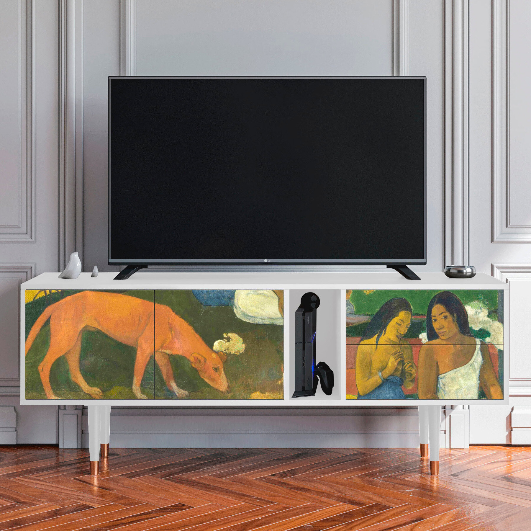 ТВ-Тумба - STORYZ - T1 Arearea by Paul Gauguin, Размер - 170 x 69 x 48 см, Цвет корпуса - , Белый