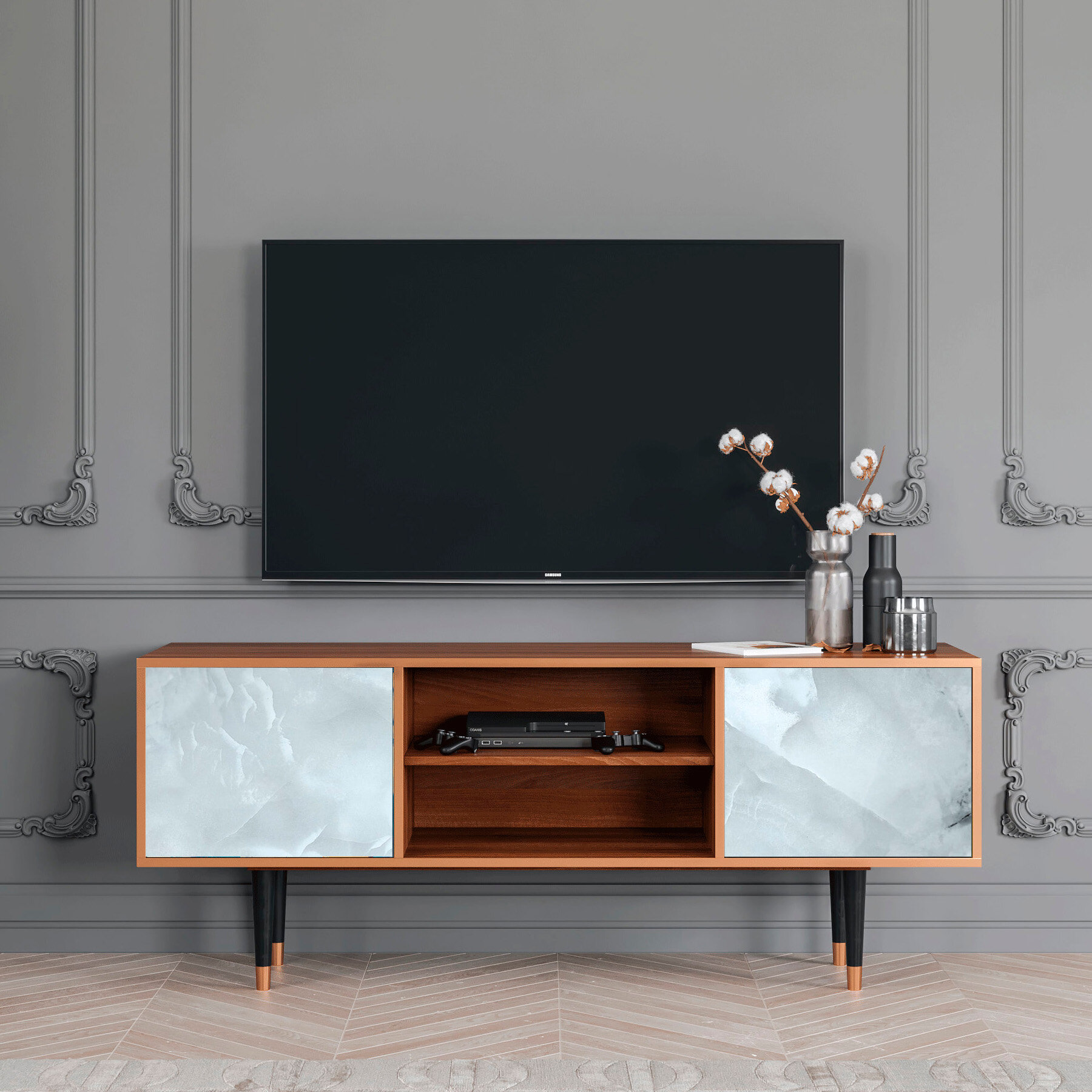 ТВ-Тумба - STORYZ - T2 The Onyx, Размер - 170 x 69 x 48 см, Цвет корпуса - , Орех
