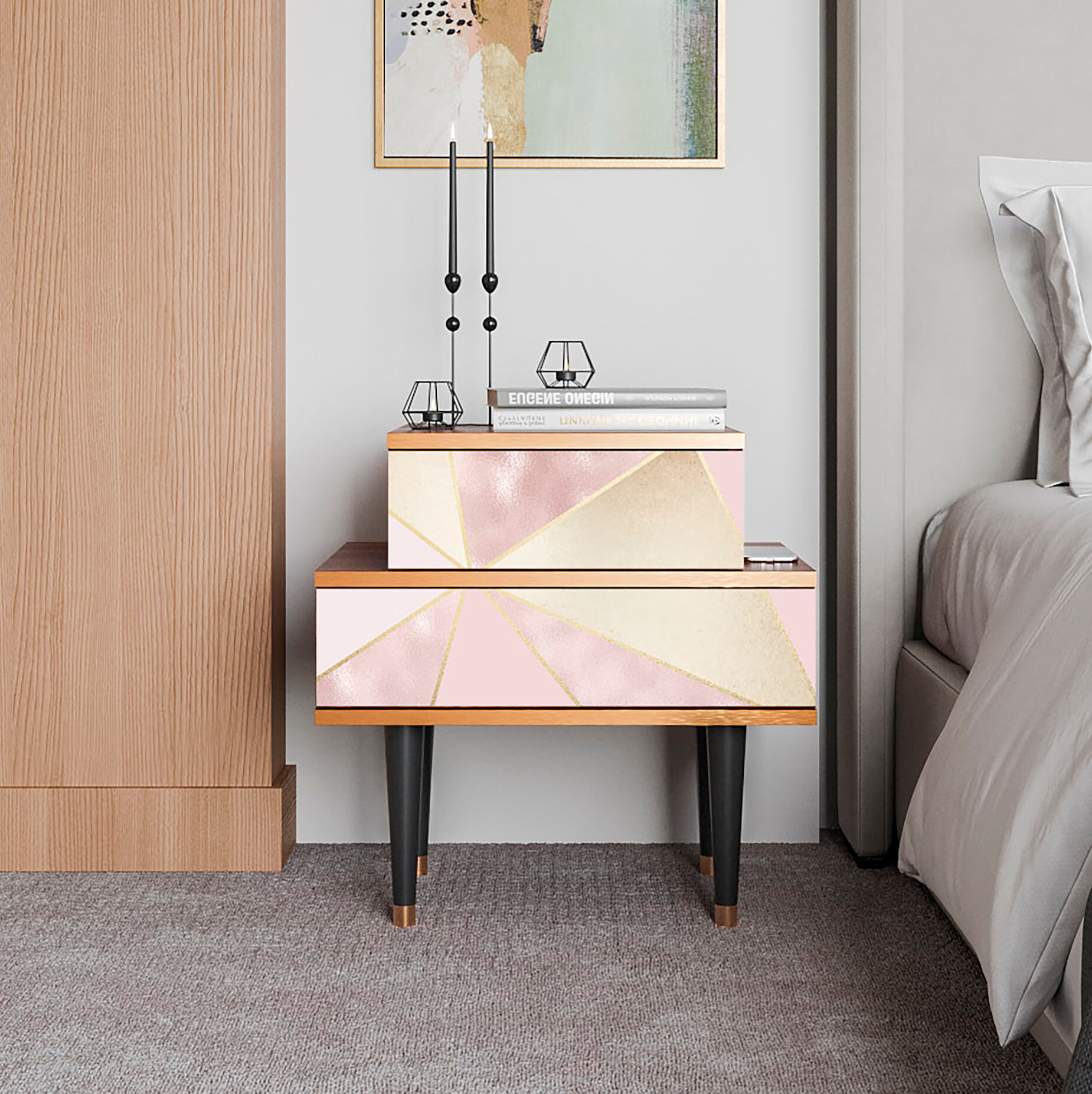 Прикроватная тумба - STORYZ - NS1 Cosmopolitan Diva, Размер - 58 x 58 x 41 см, Цвет корпуса - , Орех