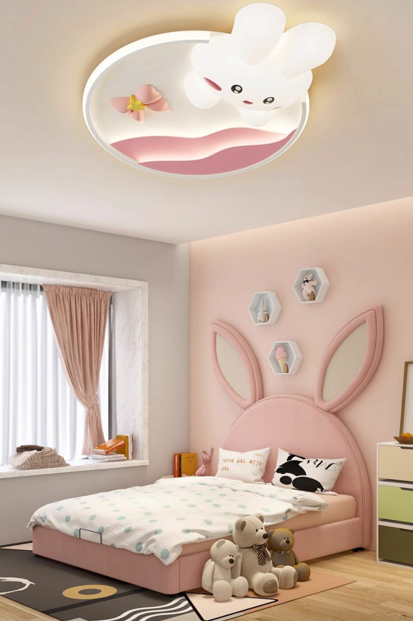 Детская спальня Люстра потолочная /RGB Потолочный светильник светодиодная Cassina R001-1 Комната для девочек./С дистанционным управлением, плавная регулировка яркости 56 Вт Диаметр 570 мм.