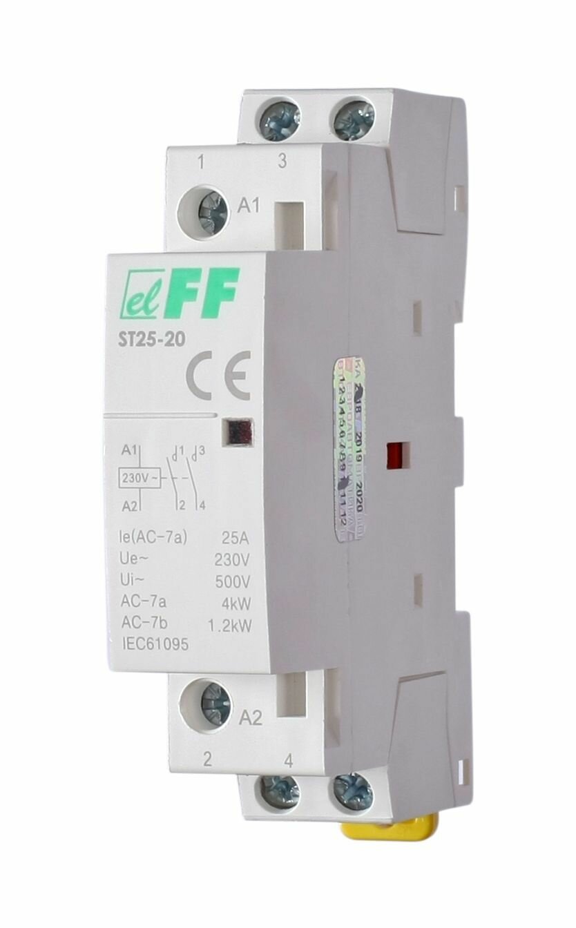 Контактор модульный F&F, ST-25-20, с индикатором включения