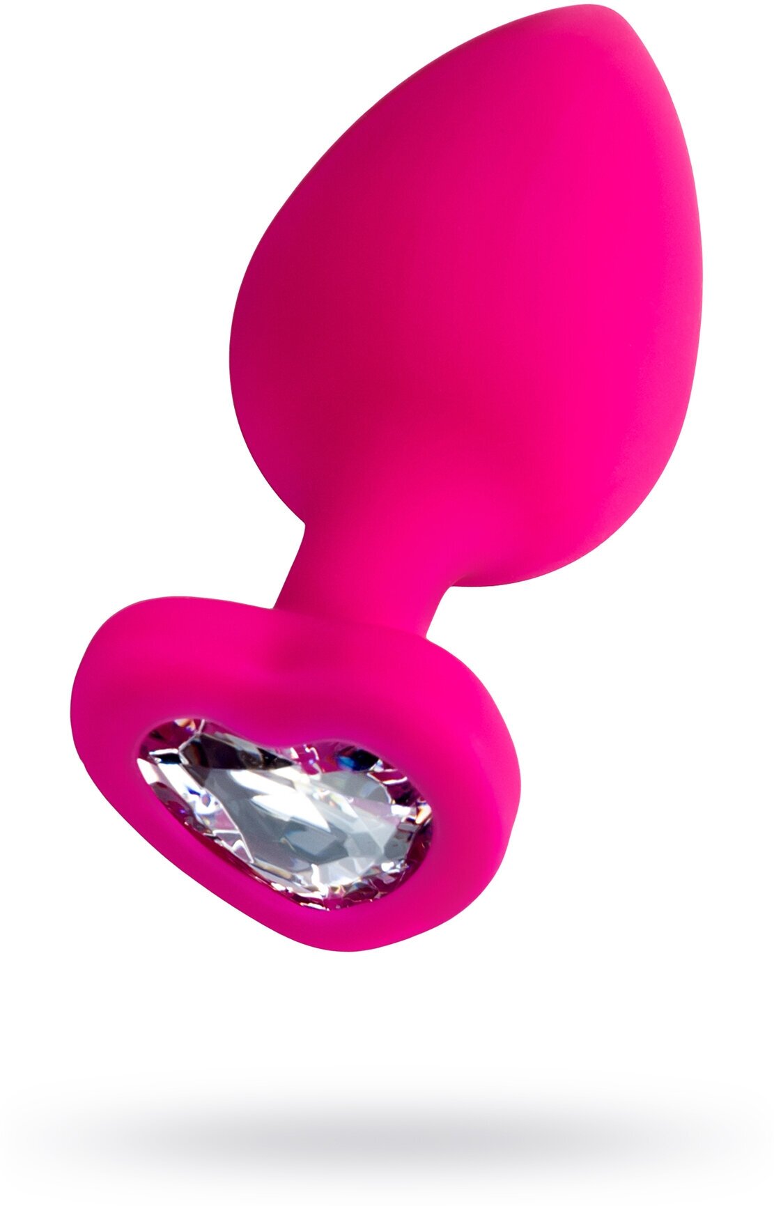 Анальная втулка с сердечком ToDo by Toyfa розовая с прозрачным кристаллом 9,5 см