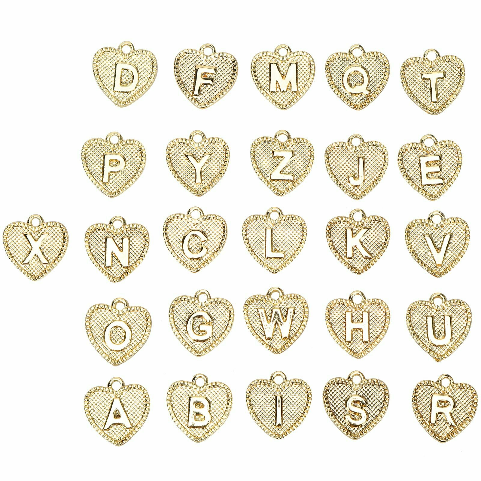 26 шт. кулонов-сердец с буквами (ювелирные заготовки)