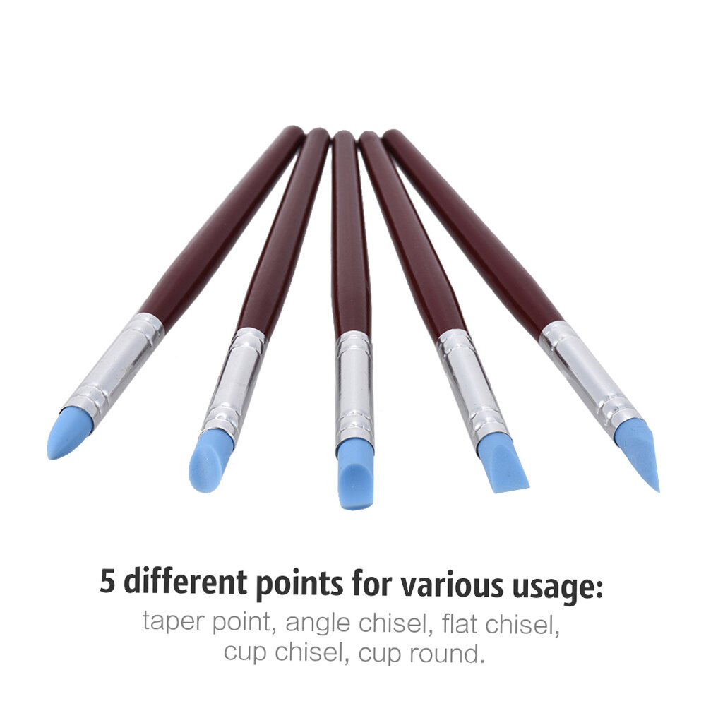 5шт -резиновые кончики кисти глиняные инструменты для скульптурной керамики.