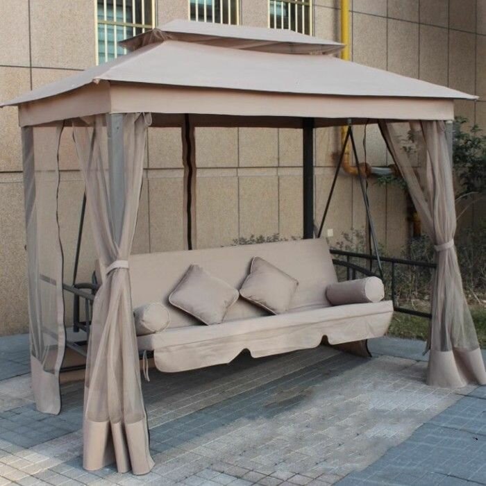 Наружная тент-крыша с двойным верхом 255 х 175 мм для качелей, бежевый