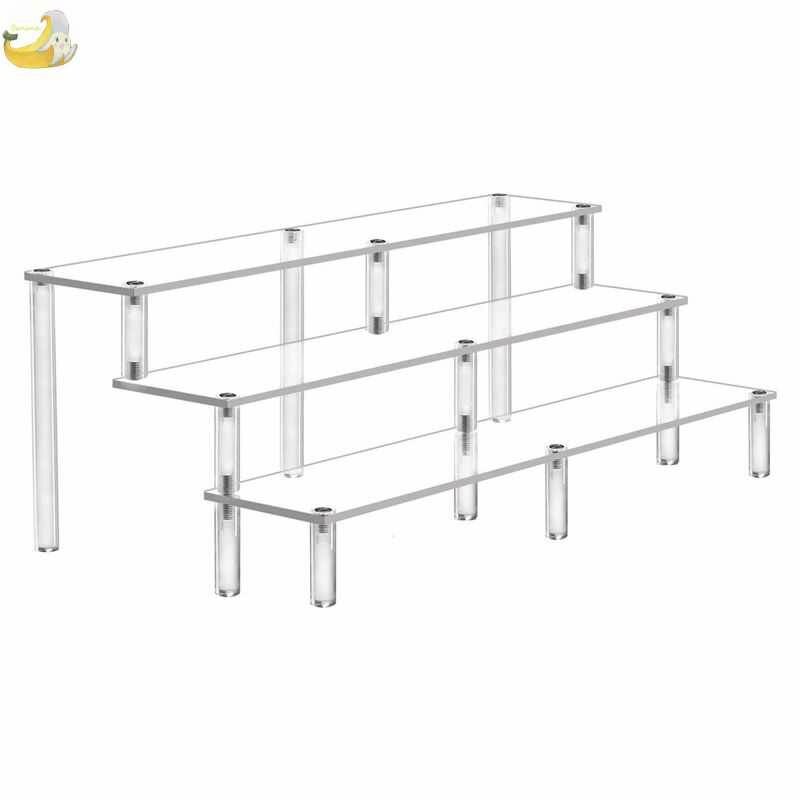 Прозрачная акриловая выставочная витрина 3-уровневая подставка для кукол, фигурок, косметики и коллекций, стойка-дисплей для витрины магазина или дома