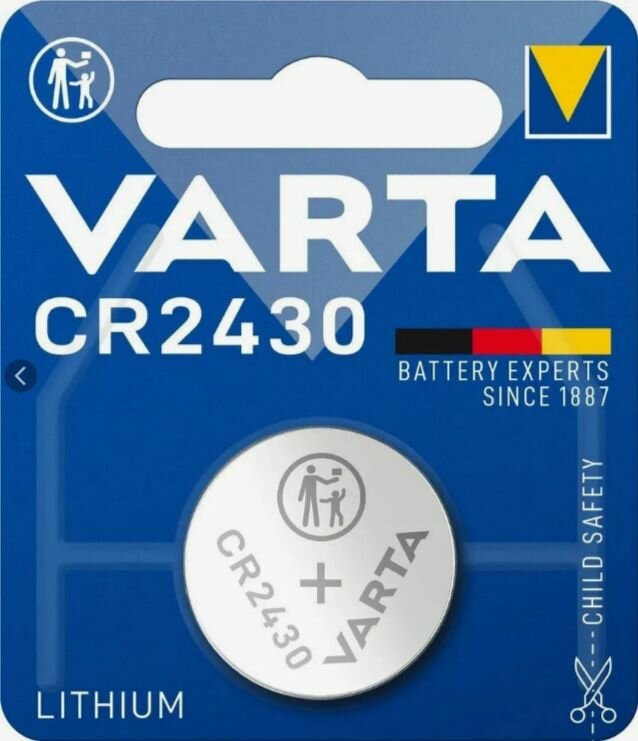 Батарейка VARTA Lithium CR2430, 1 штука (1 штука в блистере)
