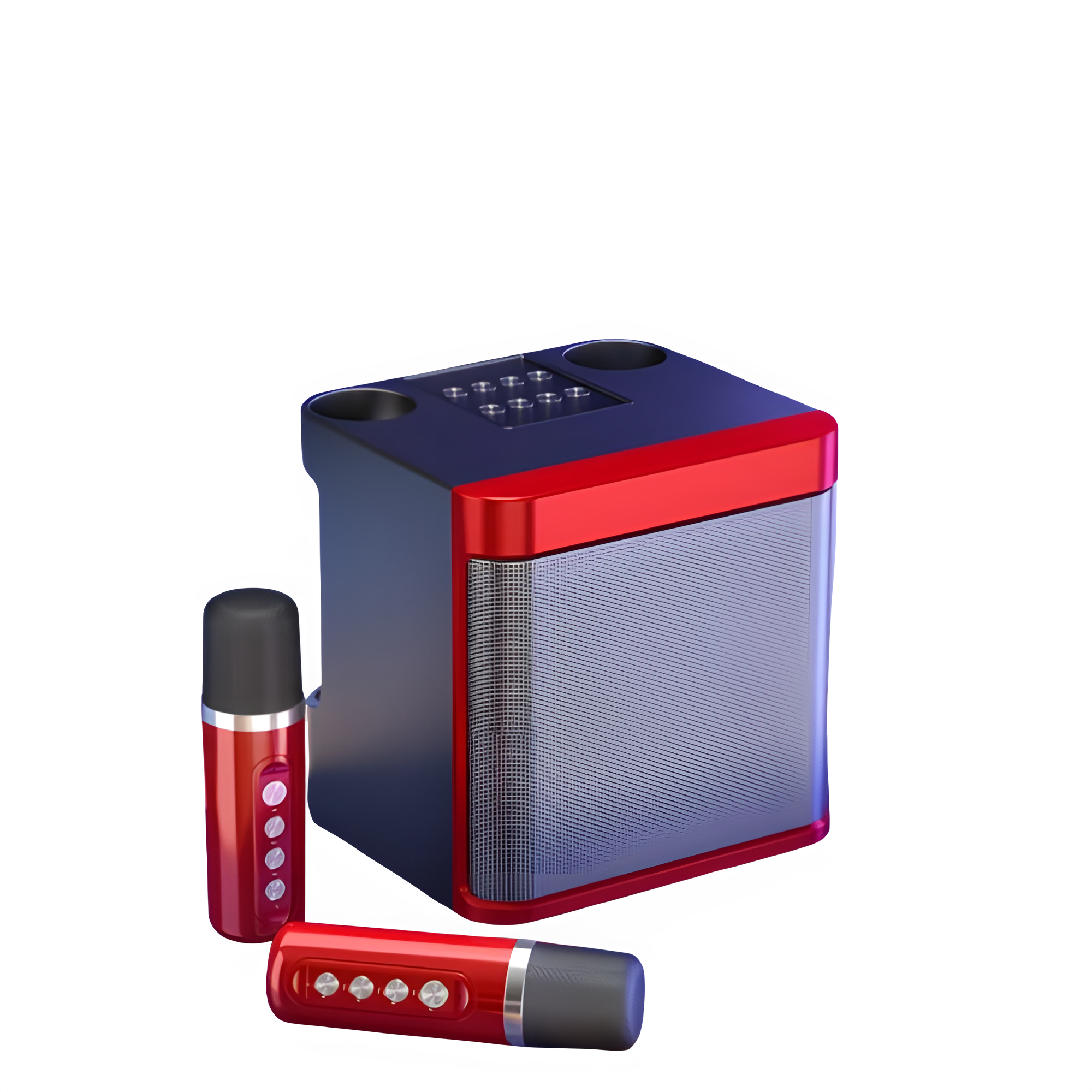 Караоке-система KTV Audio All-in-One для пения в караоке, два микрофона, (красный)