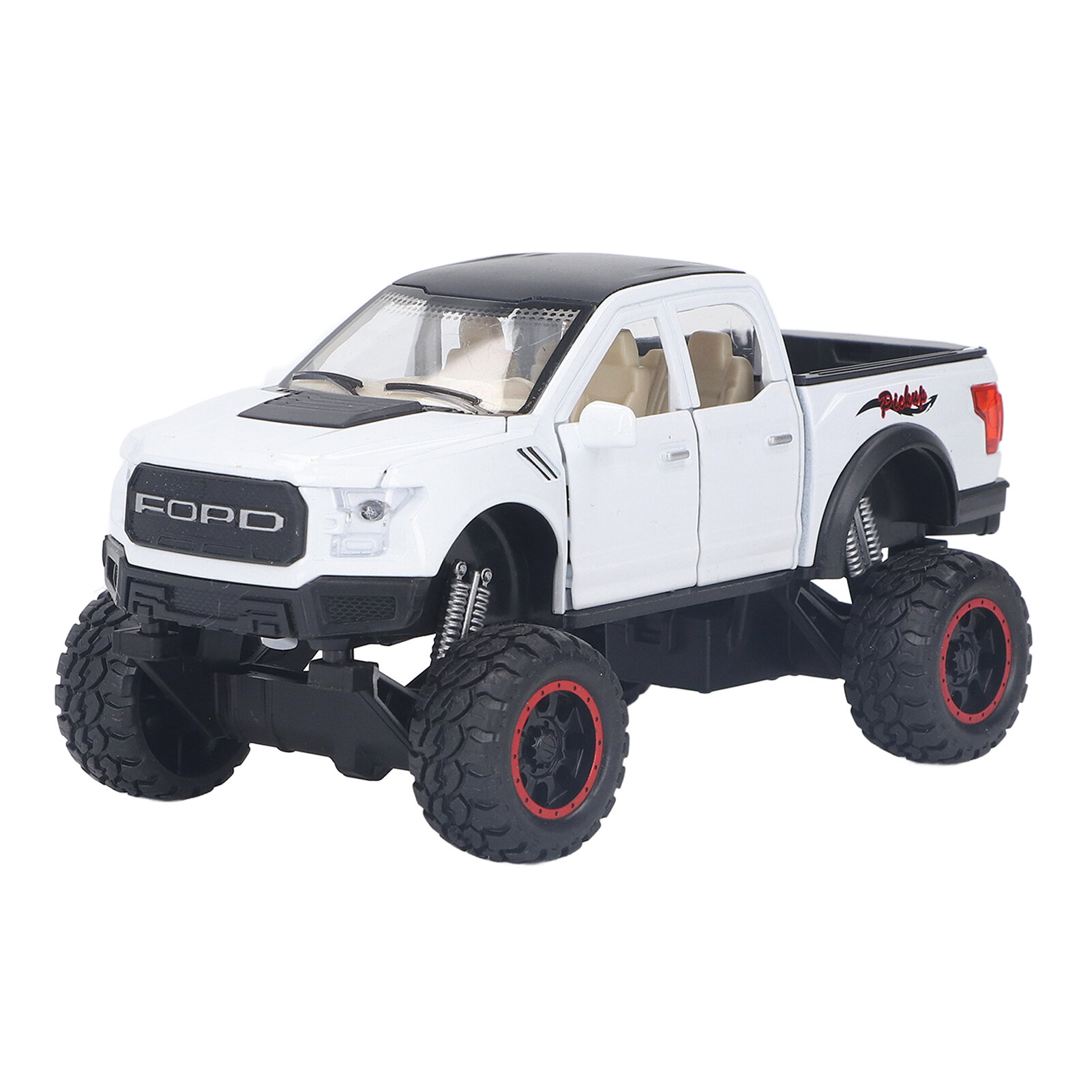 Игрушечный пикап из сплава, прочный, безопасный, интересный и декоративный, модель для детей, белый.