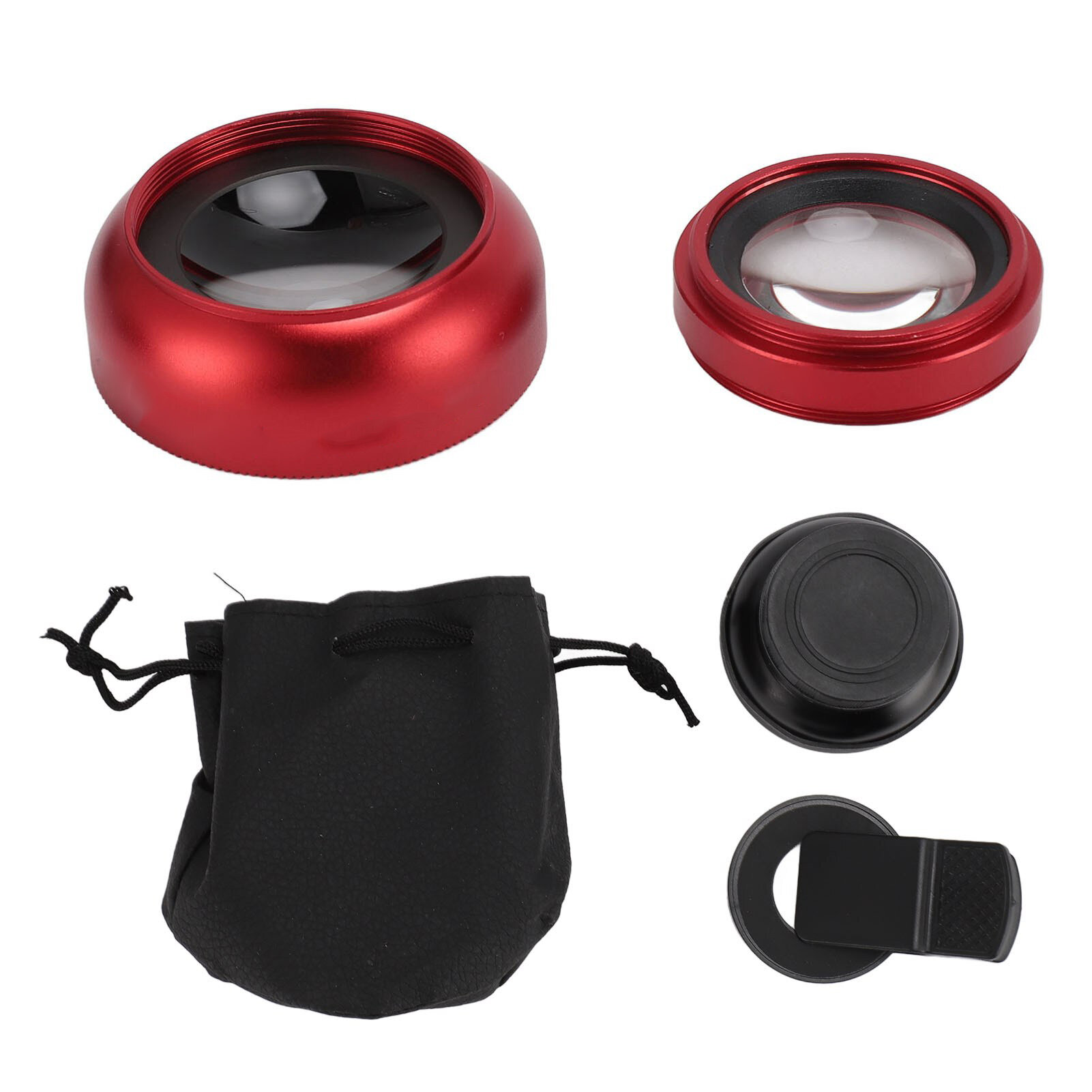 2 в 1 телефона камера объектив 0,45x Ultra Wide Angle Lens и 12,5x Macro Lens Universal Defacle для смартфона планшет красный