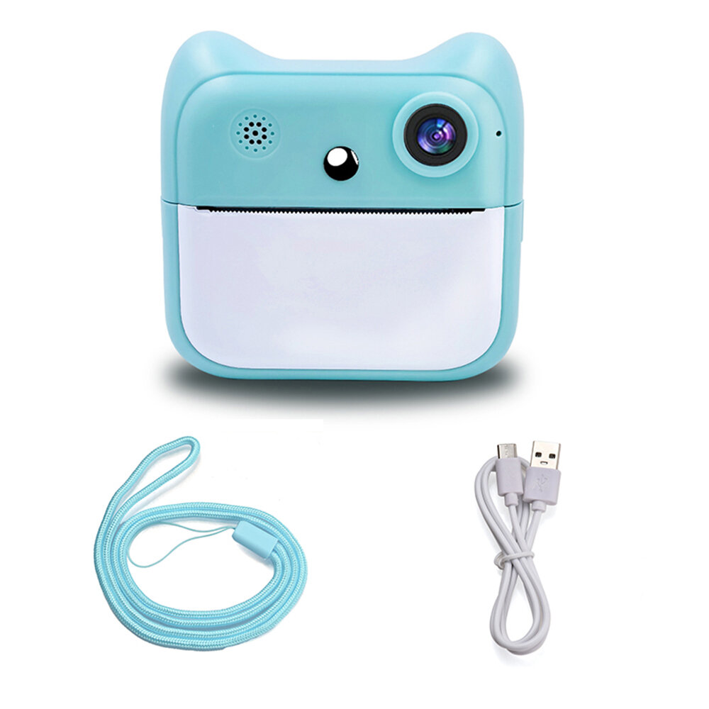 Детская камера моментального печати 2400W с экраном 2.4IPS, без чернил термопринтер, двойная линза для девочек и мальчиков, цвет: Розовый, Синий, набор: Set A-Базовый, Set B-Улучшенный, материал: ABS, батарея: 1000mAh, размер: 9*9*4.5cm