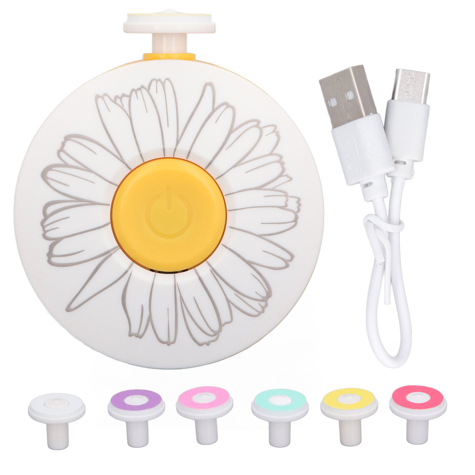 Детская шлифовальная машинка для ногтей, перезаряжаемый триммер для ногтей, бесшумный безопасный электрический инструмент для полировки ногтей для новорожденных и малышей