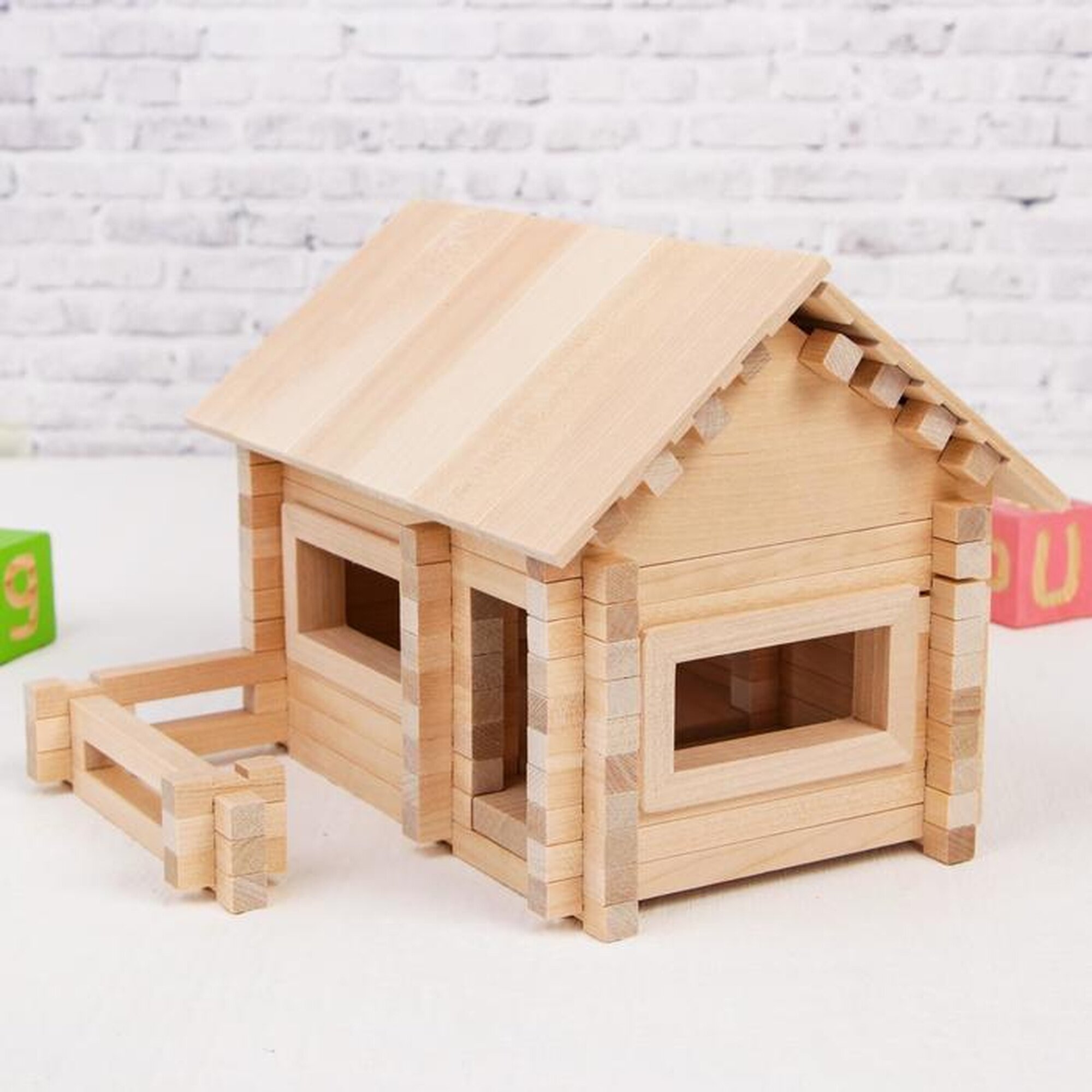 Конструктор Pelsi "Архитектор 2", 139 деревянных элементов, бежевый, 20x20x15 см