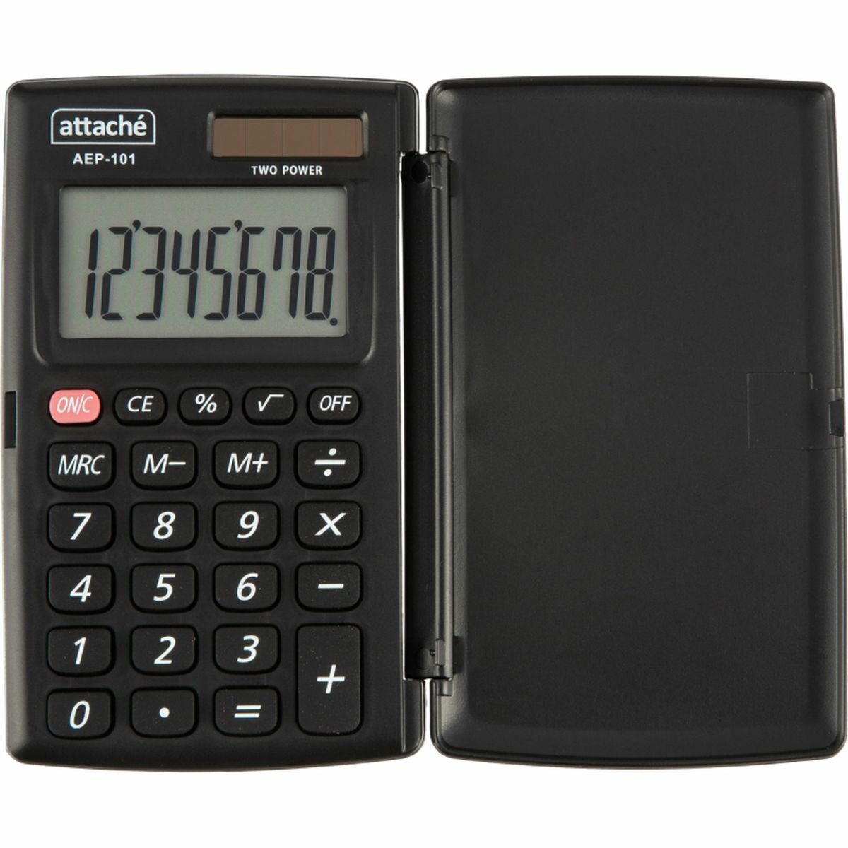 Калькулятор карманный Attache AEP-101 (8-разрядный, двойное питание) черный (1779759)