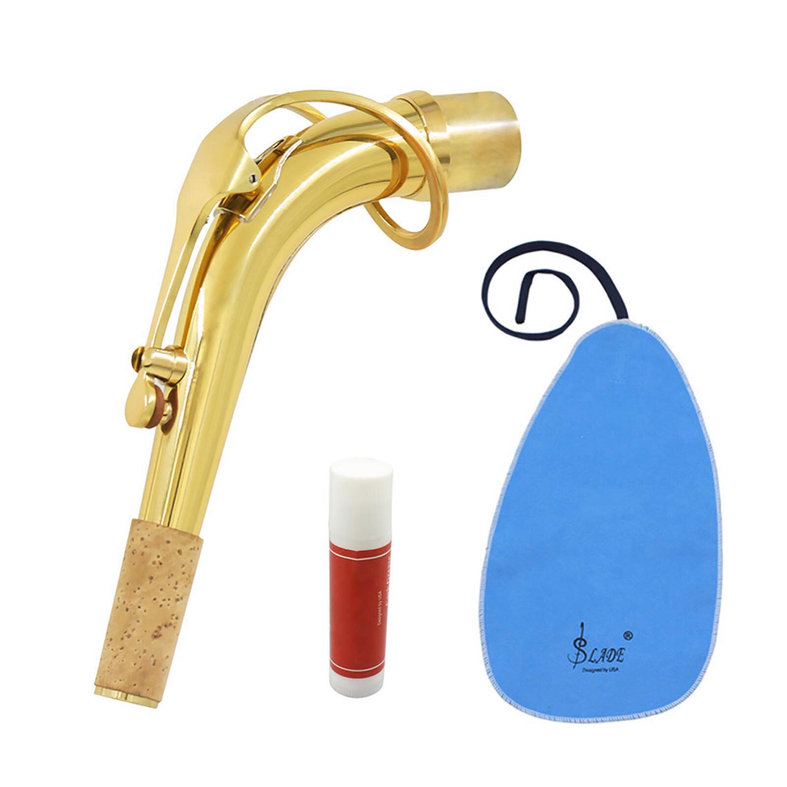 Brass Sax Neck, Gold Neck Stable Fine Workmanship Good-looking Instrument Accessory for Alto Saxophone