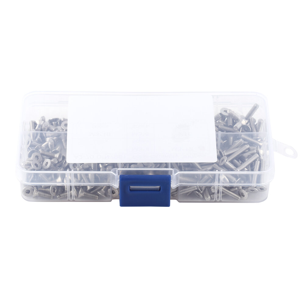 Набор из 300 винтов с шестигранной головкой и плоской головкой M3 из нержавеющей стали SS304 в коробке.