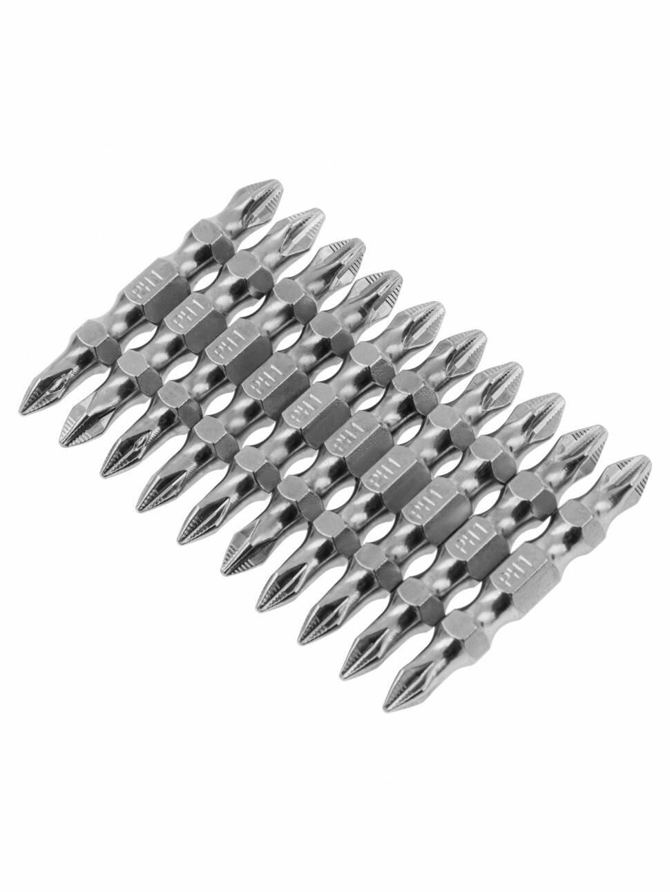 Бита двухсторонняя, PH2-PH1 х 45 мм, сталь S2, 10 шт. Gross 11211