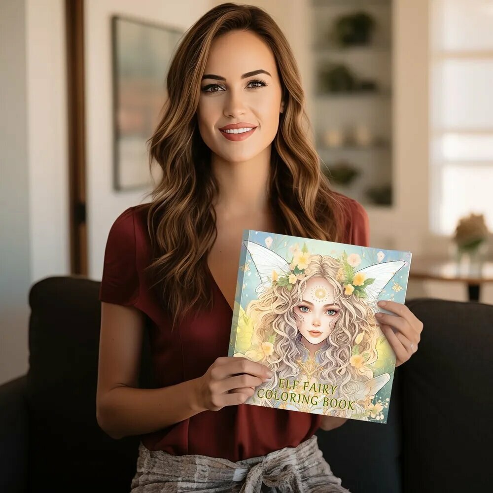Книжка-раскраска цветочная фея, Альбом для рисования эльфы, высокое качество Книга каракулей 30 см*21 см, подходит для раскрашивания как взрослыми, так и детьми