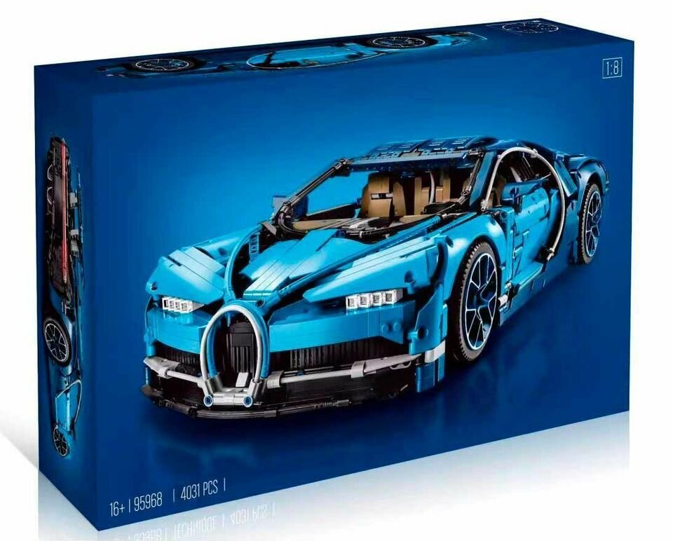 Конструктор Bugatti Chiron - Бугатти Шерон синий, 4031 детали / Совместимый с Technic 42083 / Бугатти машинка