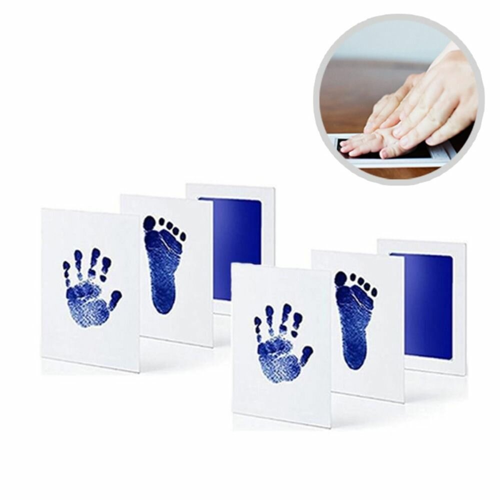 Штамп для рук и ног младенцев без чернил, детские сувениры, отпечатки ног новорожденных, темно-синий