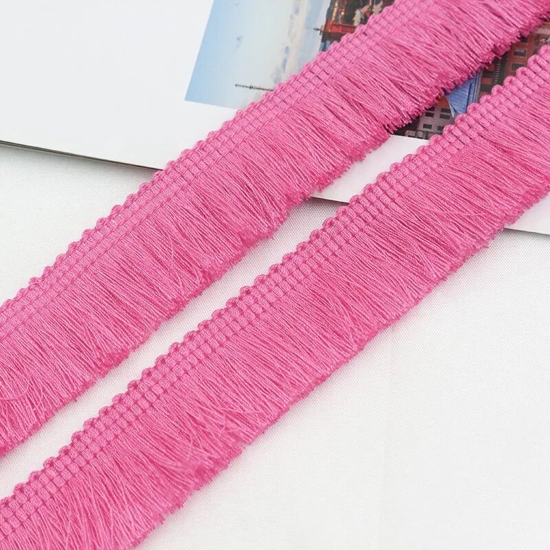 Вискозная бахрома 2,5 см Розовый, Rose red 1M