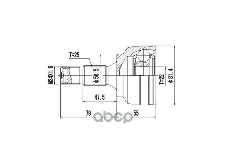 ШРУС наруж. CITROEN C4 2004->, PEUGEOT 207 2006->/307 2000-> S&K арт. SKCJ1124